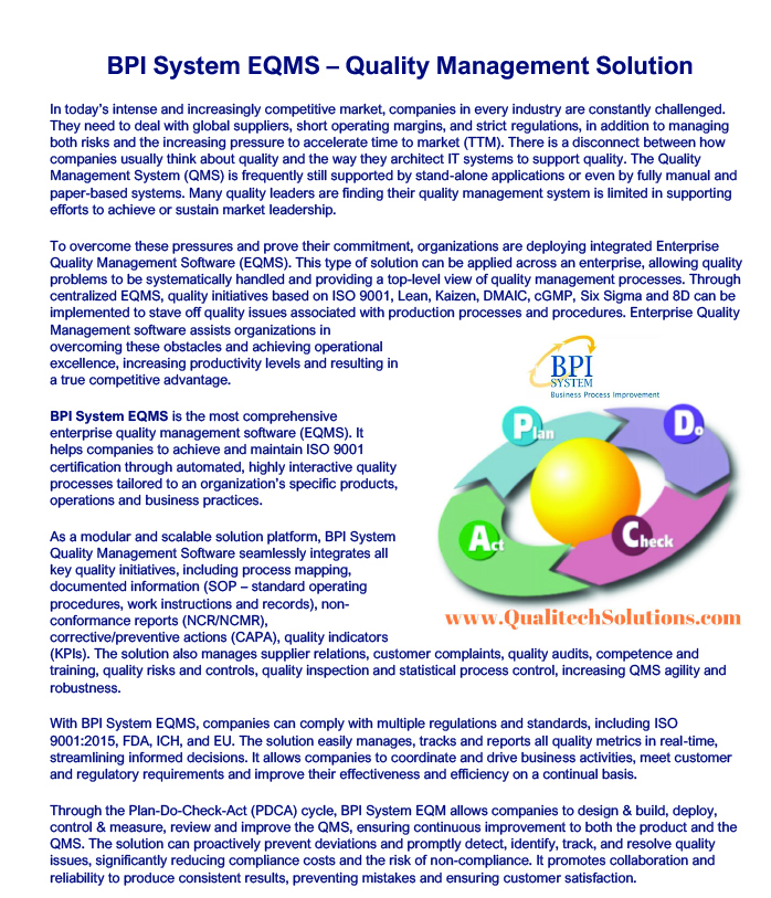 EQMS - Quality Management Solution - Qualitech Solutions
